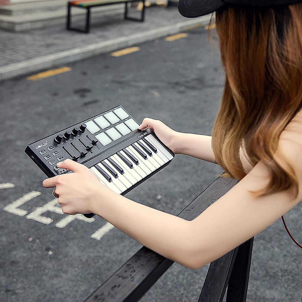 Btuty 25-Key MIDI Keyboard Panda mini Portable Mini Drum Pad MIDI Controller, USB