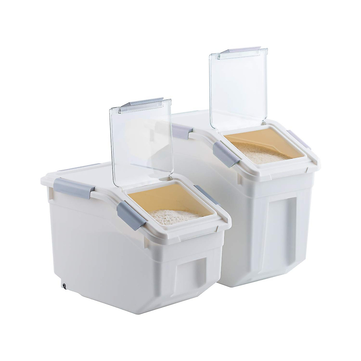 CITY BABY 2 Pack Airtight Flour Storage Container With Scoop,Dry Food, Sugar, Baking Supplies,Rice Container Set -BPA Free- Pet Food Storage Container,Dog Cat Birds Food Bin(13LB)