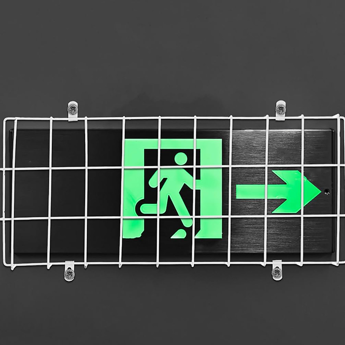 Holibanna Emergency Exit Light Wire Guard 2pcs Mount Exit Sign Damage Stopper Cage Steel Wire Guard Emergency Sign Protective Covers for School Office Gym