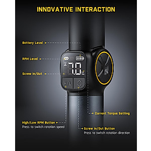 Fanttik Fold S1 APEX 3.7V Cordless Screwdriver, Electric Screwdriver, Screen Interaction, Pivot Handle, High/Low RPM Options, Max 7N.m, 6 Bits, 1/4''Hex, Ideas DIY Tool - Basic Edition