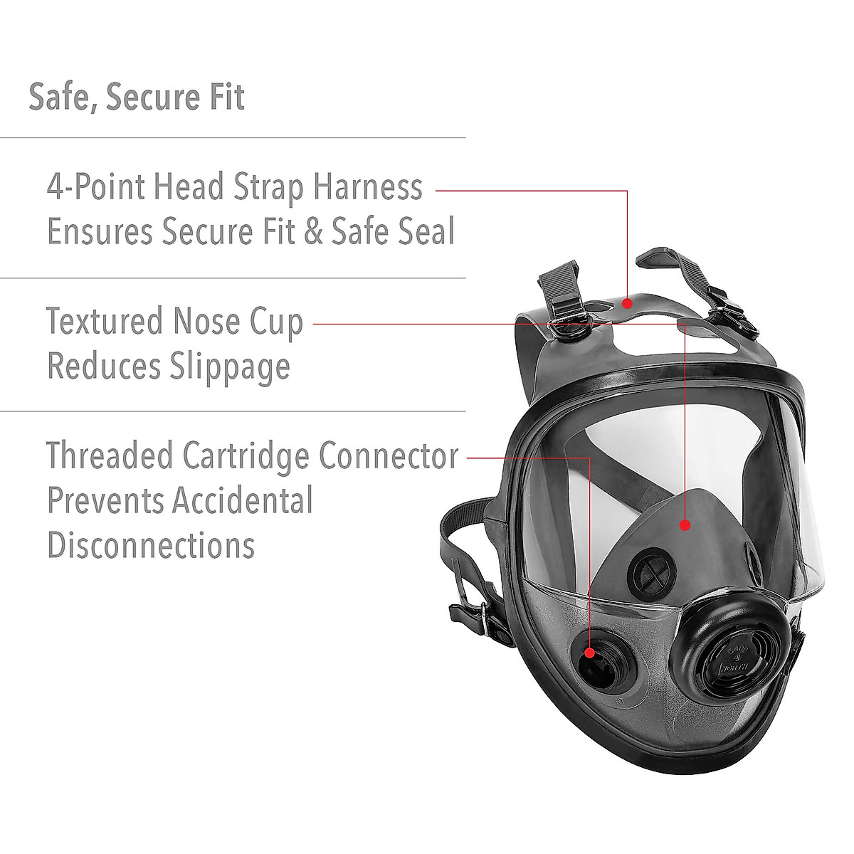 Honeywell North 5400 Series Niosh-Approved Full Facepiece Respirator, Small (54001S)