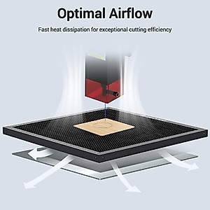 Mecpow Honeycomb Laser Bed, 440x440mm Honeycomb Working Table for Most Laser Engraver, Durable Steel Honeycomb Panel for Fast Heat Dissipation, Desktop-Protecting, 17.3''x17.3''x0.87''