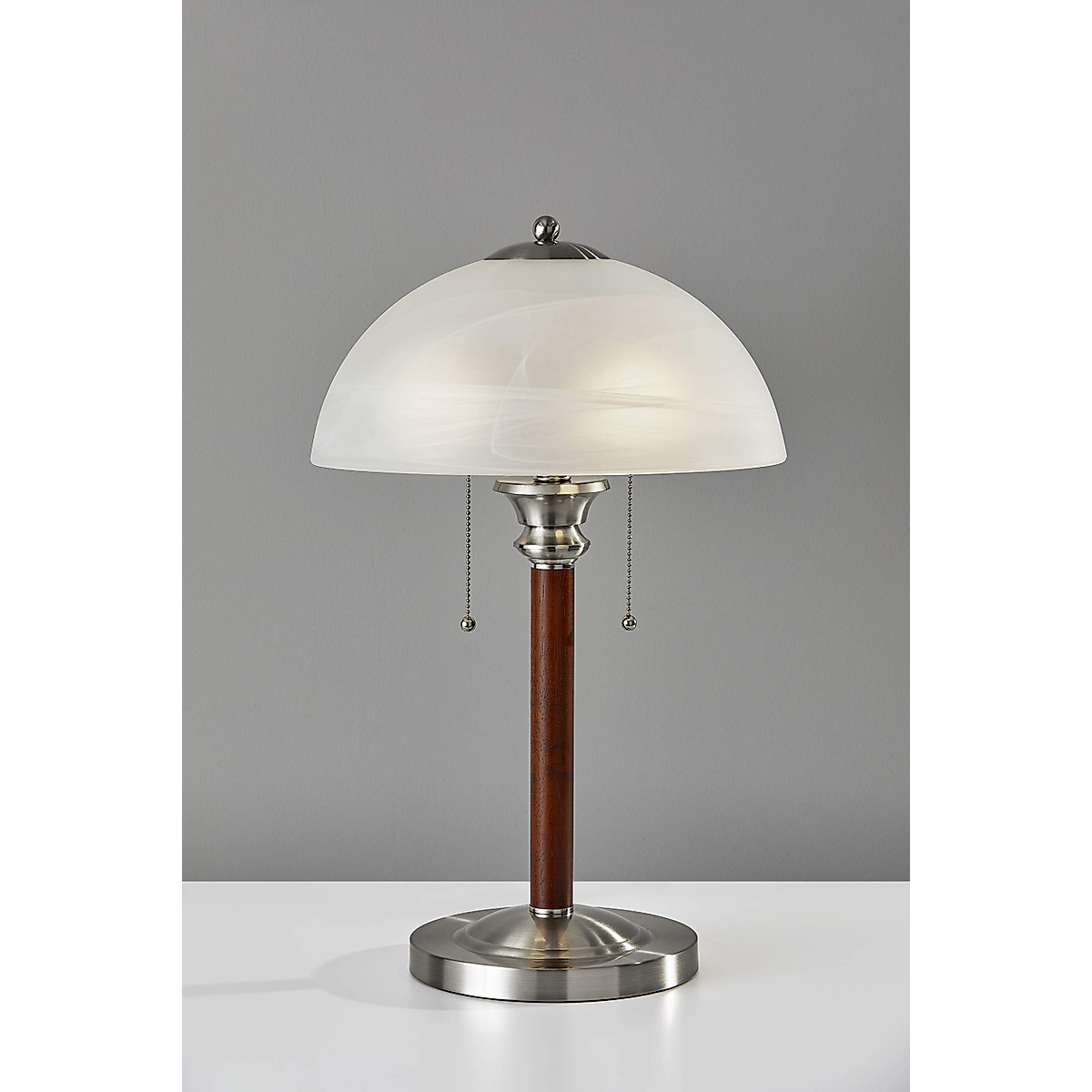 Adesso 4050-15 Lexington 22.5" Table Lamp – Lighting Fixture with Walnut Wood Body, Smart Switch Compatible Lamp. Home Improvement Equipment