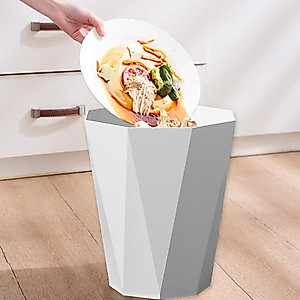 Generic Lightning Deals of Today Prime Clearance, Household Bedroom Bathroom Trash Can Kitchen Toilet Large Lidless Press Ring Garbage Can Trash Can for Dorm Trash Bin Trashcans for Bedroom, White