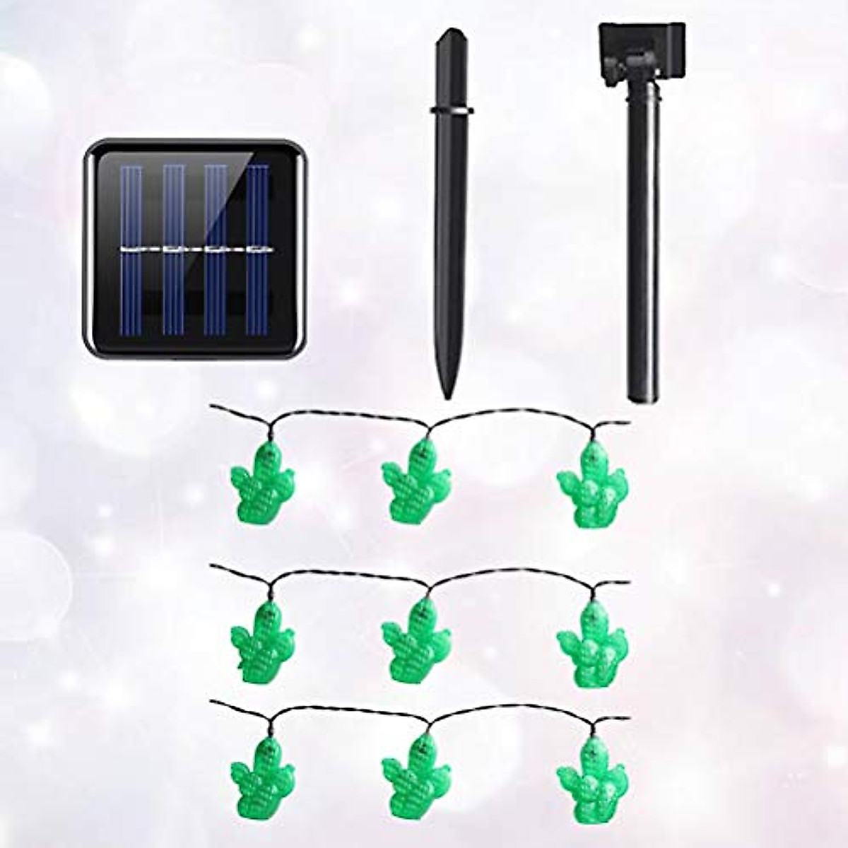 Christmas Lights Decoration Christmas Solar String Lights 30 LED Solar String Lights Cactus Shape String Light Waterproof String Lights for Wedding Party Home Bedroom Garden Patio Decoration Green