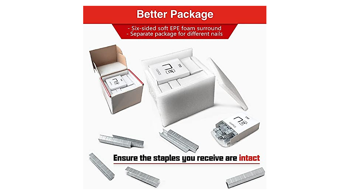 Heavy Duty T50 Staples & Brad Nails Kit - 8000 Count, Versatile Fasteners