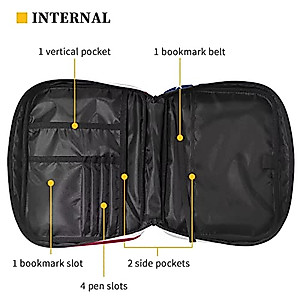 Biyejit American Flag Bible Cover for Women Bible Bags with Handle and Zipper Pocket, 4th of July Bible Cover Case Book Cover Church Tote Bag Patriotic Bible Study Covers Bible Accessories