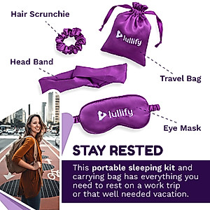 Lullify Travel Kit | Yoga Mat With Carrying Bag & Silk Sleeping Mask | Lightweight and Foldable | Natural Sleep Anywhere