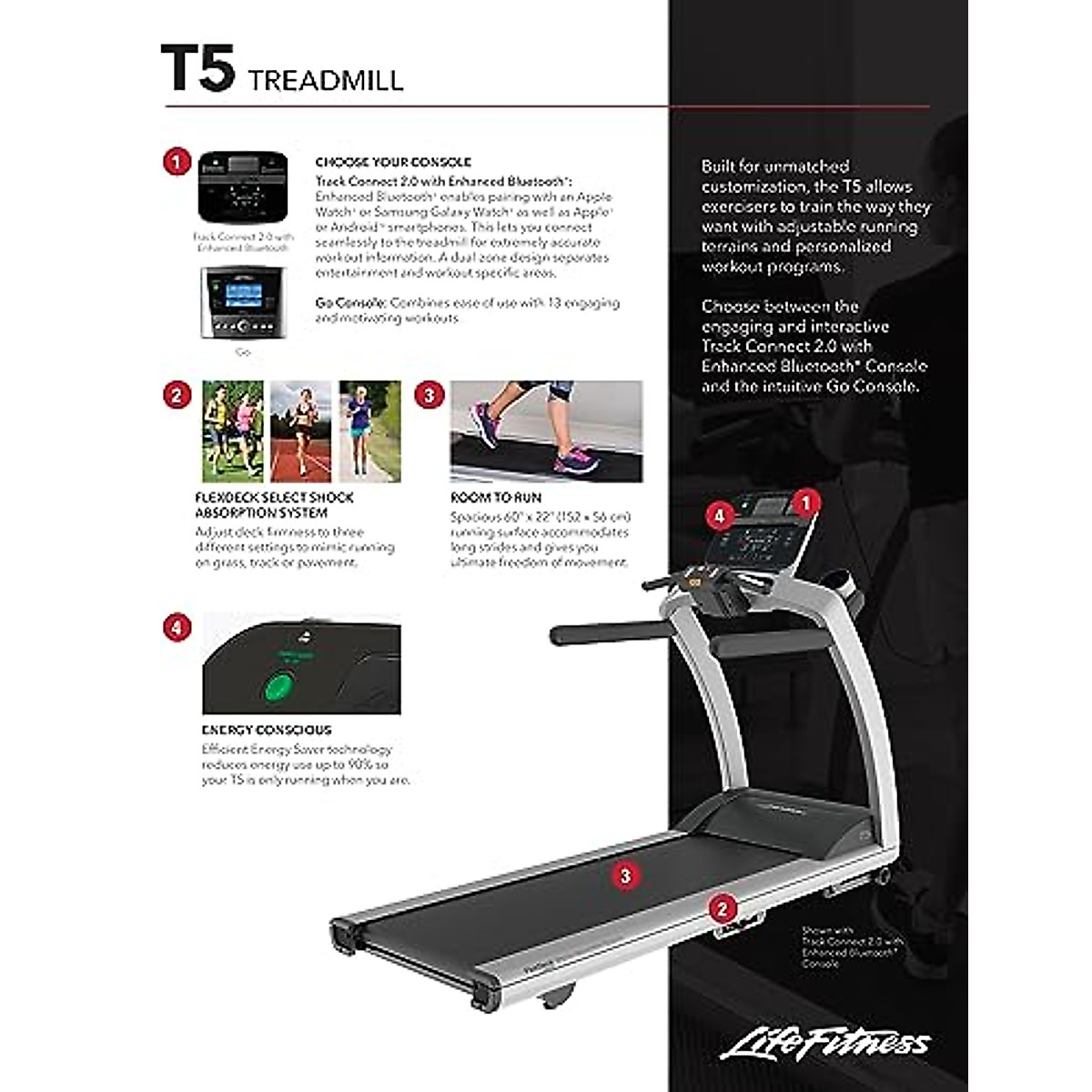 Life Fitness T5 Treadmill with Go Console