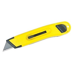 Stanley : Plastic Light-Duty Utility Knife with Retractable Blade, Yellow -:- Sold as 2 Packs of - 1 - / - Total of 2 Each
