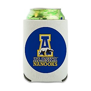 University of Alaska, Fairbanks Secondary Logo Can Cooler - Drink Sleeve Hugger Collapsible Insulator - Beverage Insulated Holder