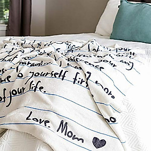 Personalized Letter Blanket Throw Fleece Custom Love Gift Inspirational Present to My Daughter Son from Mom Dad Customized Soft Perfect Wedding for Husband Wife Or Girlfriends (60 x 80)