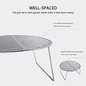 Boundless Voyage Titanium BBQ Grill Net with Folding Legs Outdoor Camping Hiking Grill Grate Ultralight Barbecue Charcoal Gridiron