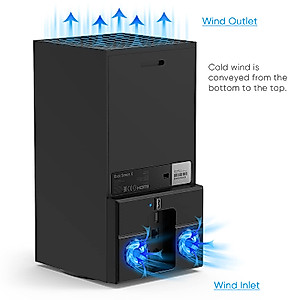USB Cooling Fan for Xbox Series X Console, MENEEA Cooling Fan Stand for Xbox Series X Console with Dual Cooling Fans and USB Port