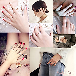 IFUAQZ 8pcs 1MM Thin Stainless Steel Knuckle Midi Stacking Rings for Women Plain Band Comfort Fit Gold, Size 3 to 10