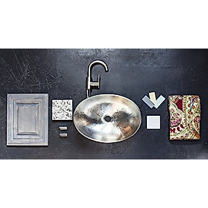 Sinkology SB305-19N Hobbes, 19", Nickel Hammered Handcrafted Above Counter Vessel Sink