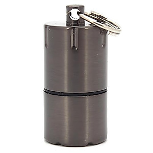 The World's Smallest Kerosene Lighter! Height 2.5cm/φ 1.3cm Capsule Lighter Portable Metal Miniature EDC Gear Waterproof Tiny Peanut Lighter (Fuel not Included) (Mini Black)