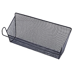 Haoun Bedside Hanging Storage Basket Office Desk Dormitory Iron Mesh Origanizer Caddy for Book Phone Magazine Holder-Black
