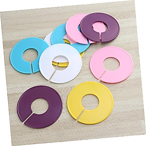 Cabilock 10pcs Round Clothing Hanger Size Buckles Plastic Separation Clips for DIY Crafting Clothing Organization