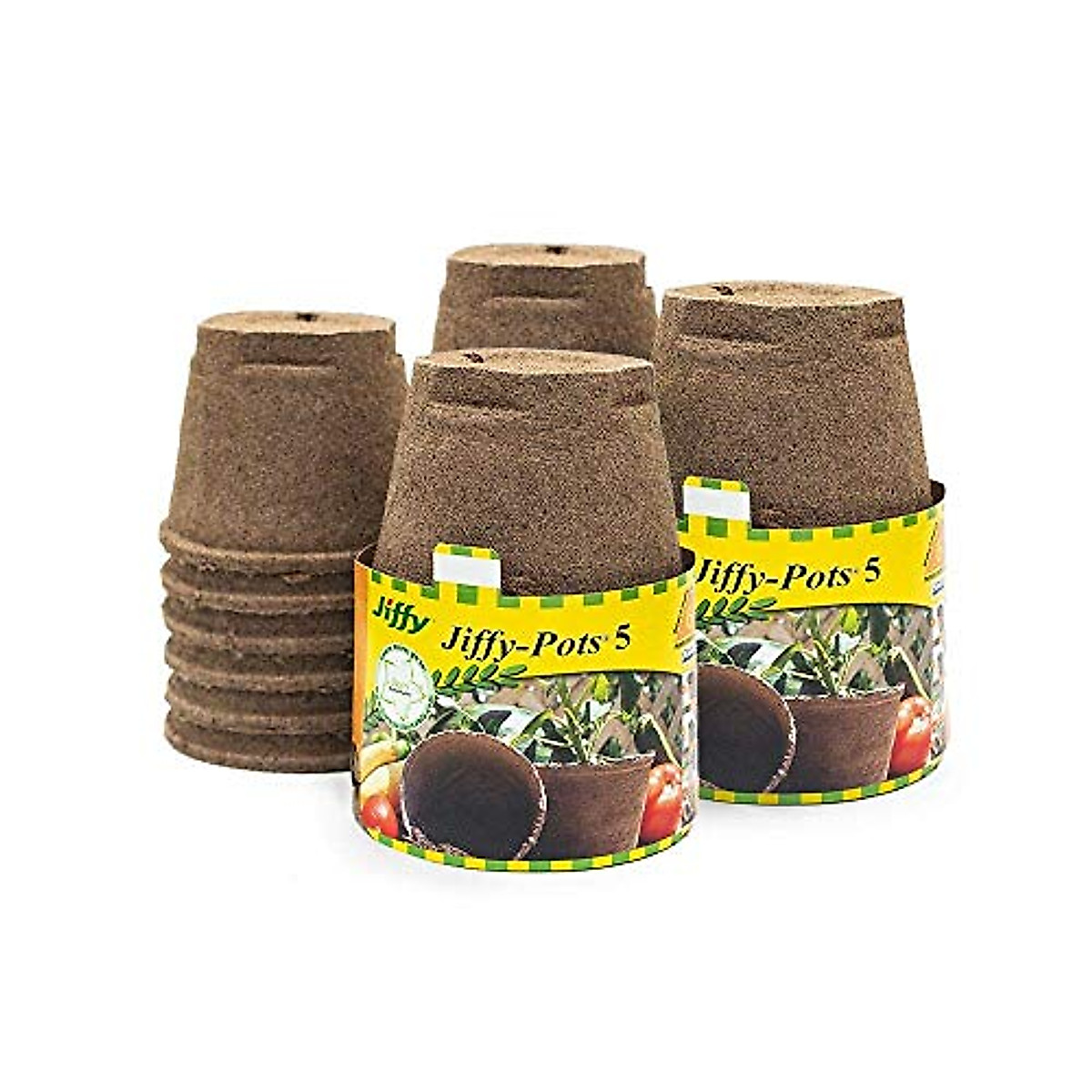 Ferry Morse Jiffy-Pots Organic Seed Starting 5" Biodegradable Peat Pots, 6 Count, 4-Pack