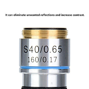 Achromatic Objective Lens，40X 185 Biological Microscope Achromatic Objectives Lens 160/0.17 Achromatic Microscope Objective Microscope amscope