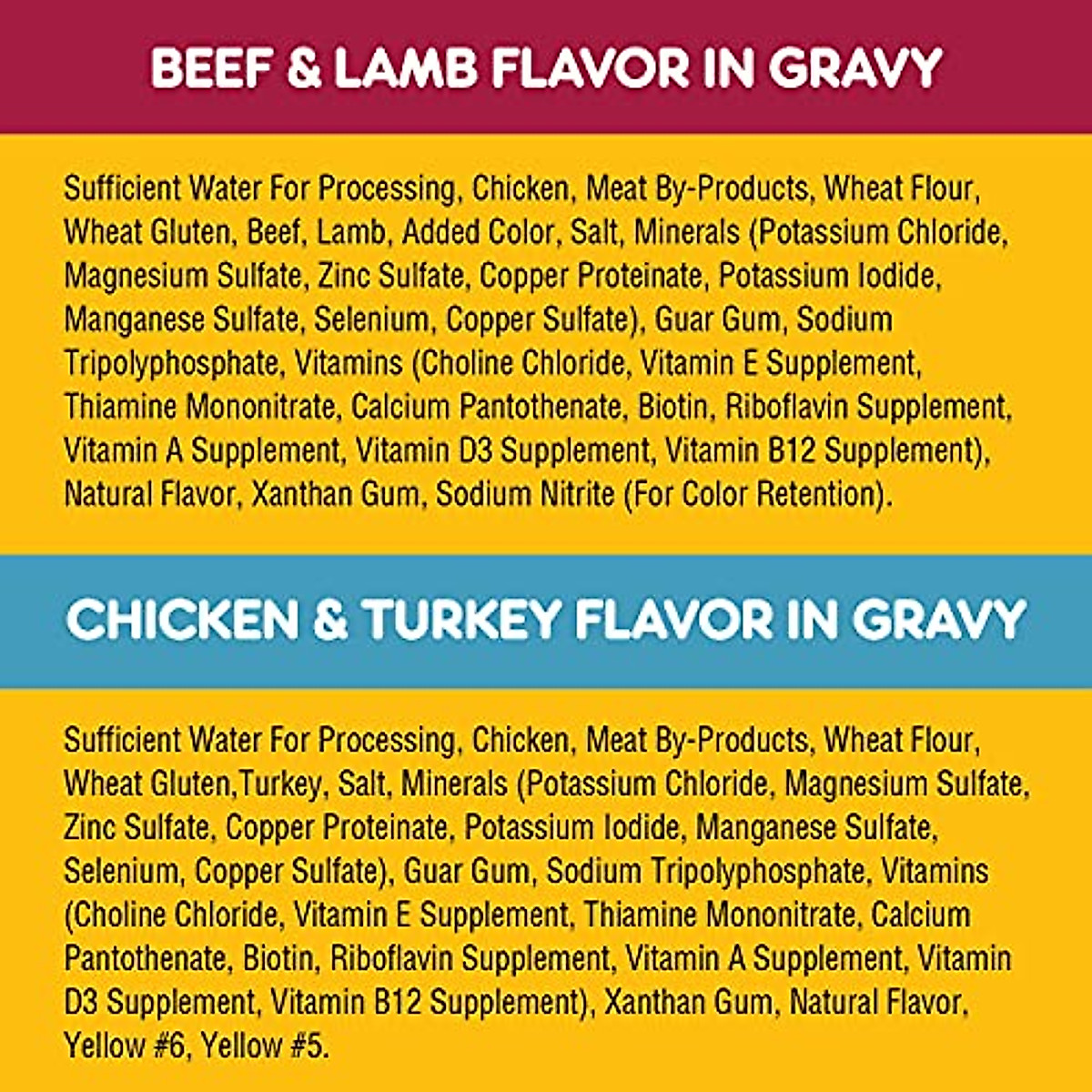 PEDIGREE High Protein Adult Canned Wet Dog Food Variety Pack, Chicken & Turkey Flavor in Gravy and Beef & Lamb Flavor in Gravy, (12) 13.2 oz. Cans