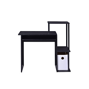 Acme Lyphre Wooden Rectangle Top Computer Desk with Keyboard Tray in Black