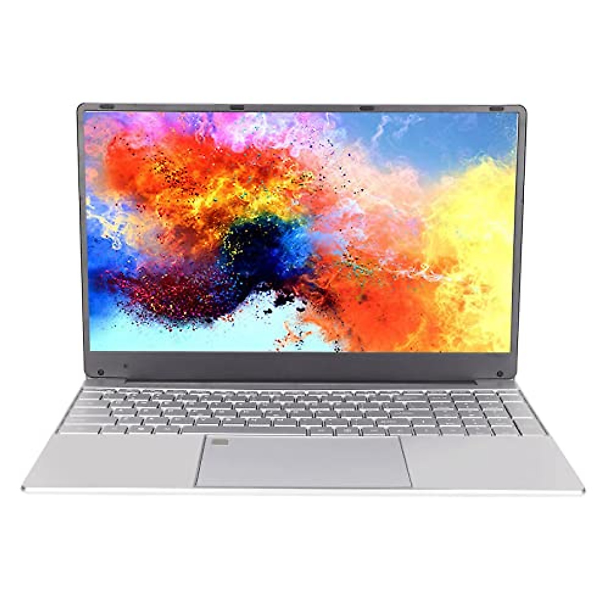 Vbestlife 15.6in Silver Slim Laptop, FHD IPS Screen, for Intel J4125 Quad Core and Four Threads, 8GB RAM 128GB Storage, Bluetooth, Touch Pad, for Windows 11 Home (US)