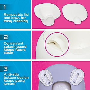 ToeZee Bunny Toddler Potty Training Toilet Seat - Comfortable Toddler Toilet Seat - Easy to Clean Removable Bowl - Non-Slip Kids Potty Chair - Toddler Potty Seat for Boys & Girls (Gray)