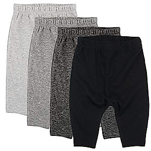 HonestBaby unisex baby Organic Cotton Cuff-less Harem Multi-pack Pants, 4-pack Gray Ombre, 6-9 Months US