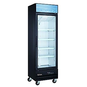 Xiltek New Single Door Upright Retail Merchandiser Display Freezer with Triple Paned Glass Door; 13 Cubic Ft.