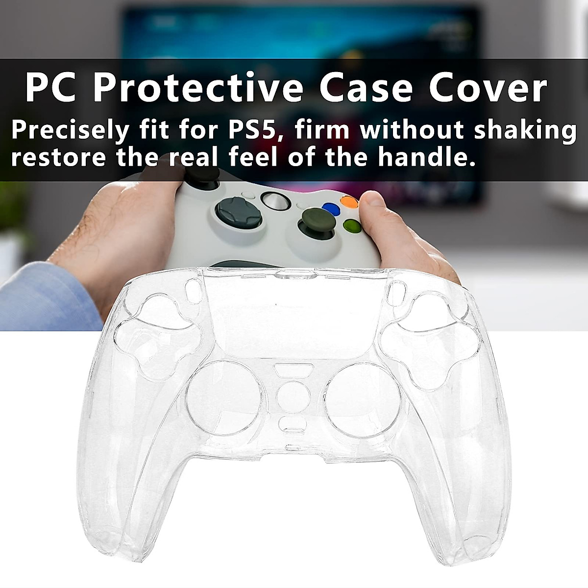 Gamepad Case for PS5 Controller, Clear Controller Skin Anti-Slip Silicone Rubber Cover for PS5, Gamepad Handle Grip for PS5 Controller
