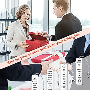 8 Sets Employee Appreciation Bookmark Coworker Thank You Book Markers for Women Colleague Stainless Steel Inspirational Bookmarks Bookworm Gifts for Leaving Retirement Farewell Office (Modern Style)