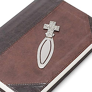 Jeweled Silverstone Cross 4 inch Zinc Alloy Bookmark