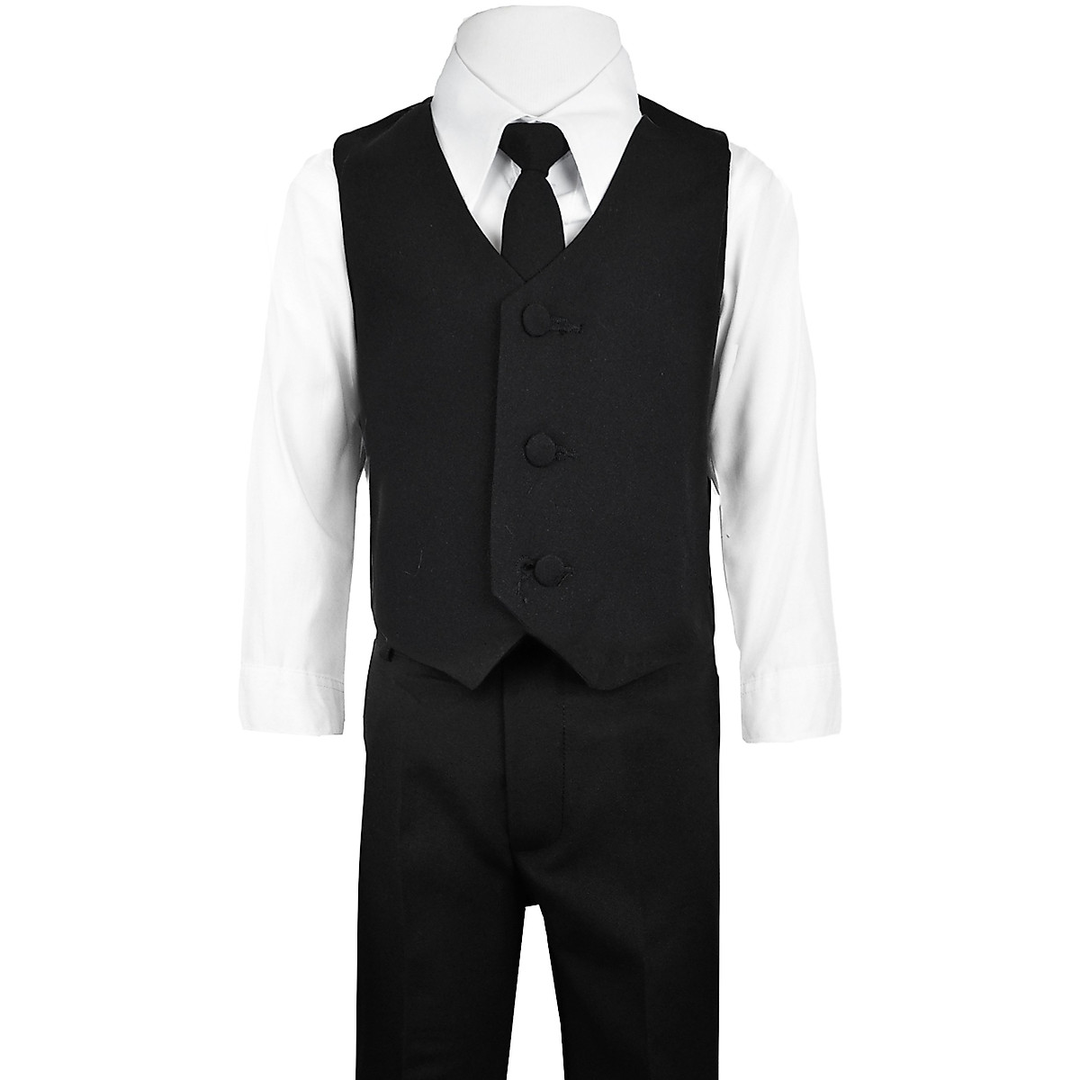 Black n Bianco Boys Suit with Tie for Toddlers and Infants. (X-Large 18-24 Months, Black)