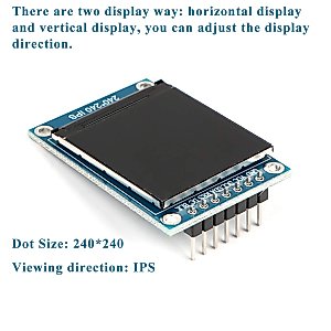 MakerFocus TFT LCD Screen Display 1.3inch TFT LCD Module, 240x240 IPS 65K Full Color 3.3V with SPI Interface ST7789 IC Driver, 51 STM32 Ar duino Routines for DIY