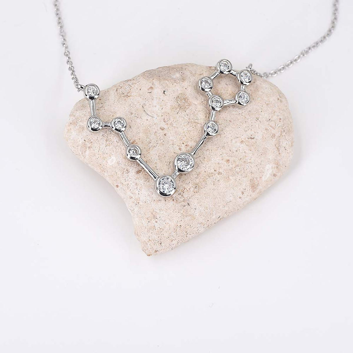 espere Sterling Silver Zodiac Necklace Constellation Jewelry Birthday Gift Sorority Sister Gift [Pisces - Feb 19 - Mar 20]