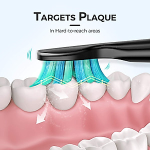 6 Replacement Brush Heads, Complete Care Replacement Tooth Brush Heads, Electric Toothbrush Replacement Heads, EasyClean, Gum Health- Fit (Pack of 6), Black