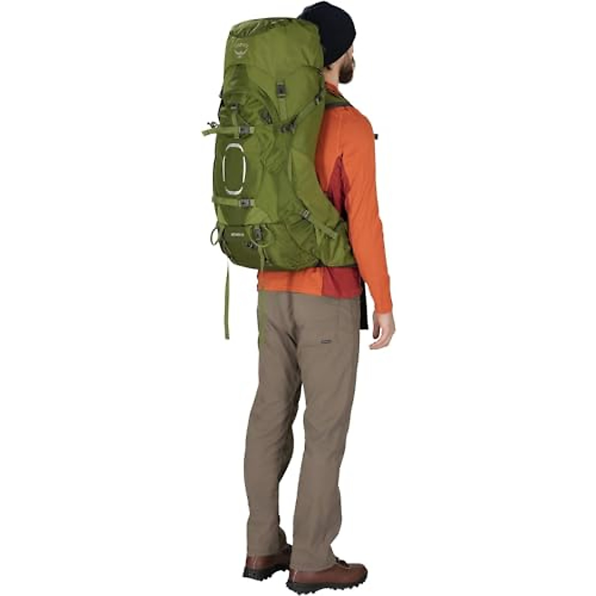 Osprey Aether 55L Men's Backpacking Backpack, Garlic Mustard Green, S/M