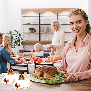Thanksgiving Table Place Cards Turkey Tent Name Cards for Guest Table Seating 25Pcs