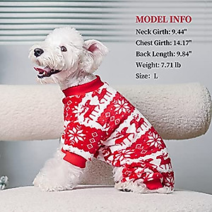 ISPET Puppy Dog Jammies Soft Velvet Dog Cotton Pjs Jumpsuit Unisex Onesie, Plaid Dog Pajamas for Extra Small Dogs,Red and Navy Blue