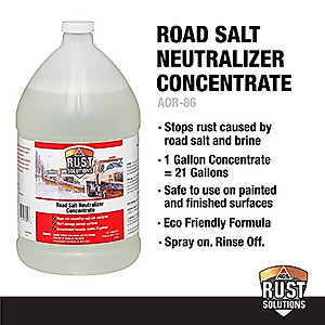 AGS Rust Solutions Road Salt Neutralizer, AOR-86 - Cleans Salt & Prevents and Protects Against Rust and Corrosion - 1 Gallon of Concentrate to 26 Gallons of Solution
