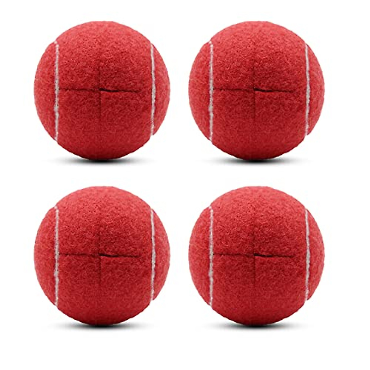 ZHUOKECE 4 PCS Precut Walker Tennis Balls for Furniture Legs Floor Protection, Heavy Duty Long Lasting Felt Pad Glide Coverings (Red)