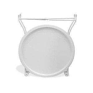 Atlantic urbSPACE Metal Side Table - Stylish Folding Tray Table, Sturdy Steel Construction with Wear-Resistant Powder Coating, PN in White