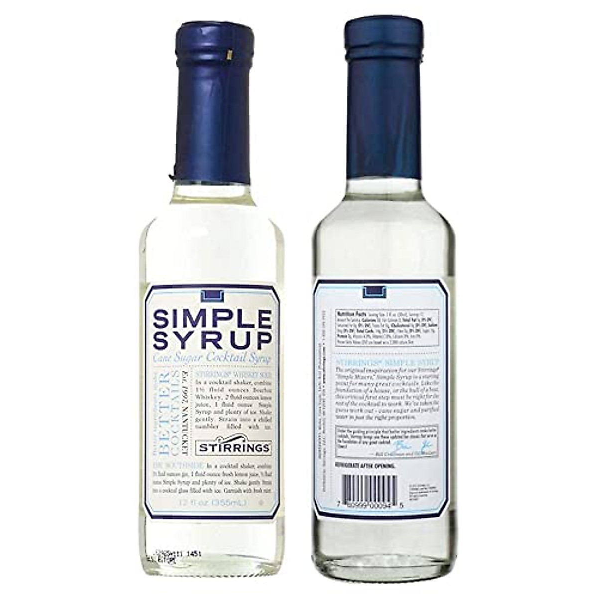 Stirrings Pure Cane Simple Syrup Cocktail Mixer, 12 ounce bottle | Pack of (1) |