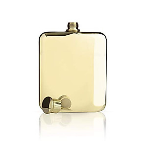 Viski Gold, Stainless Steel Screw Top 14K Plated Liquor Flask for Women and Men, 6 Ounces, Set of 1