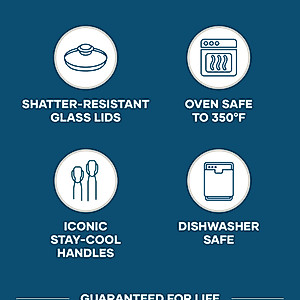 Farberware Classic Traditions Stainless Steel Cookware/Pots and Pans Set, Good for All Stovetops (Gas, Glass Top, Electric & Induction), 14 Piece - Silver