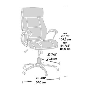 Sauder Gruga Leather Managers Chair, Black finish