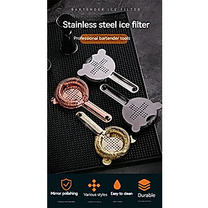 Cocktail Strainer,hawthorne strainer,Stainless Steel Bar Strainer, Bar Tool Drink Strainer with 100 Wire Spring for Professional Bartenders and Mixologists Professional for Bar Restaurant Home
