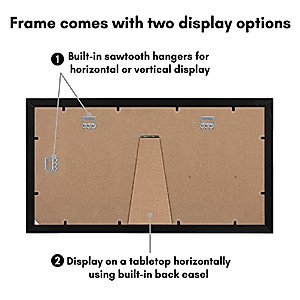 Americanflat 10x10 Collage Picture Frame in Black - Displays Four 4x6 Frame Openings - Engineered Wood & 8x16 Collage Picture Frame in Black - Displays Three 5x7 Frame Openings - Engineered